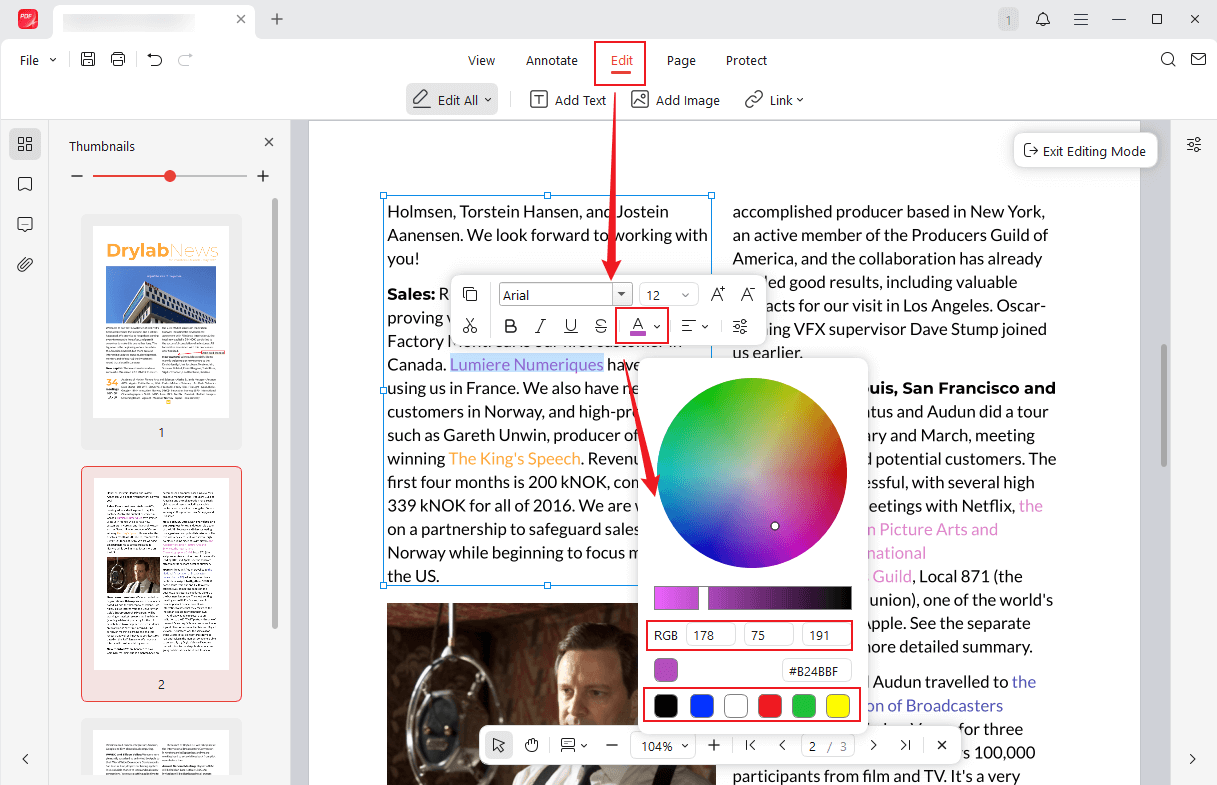 Trusted Guide on How to Change Text Color in PDF [4 Ways]